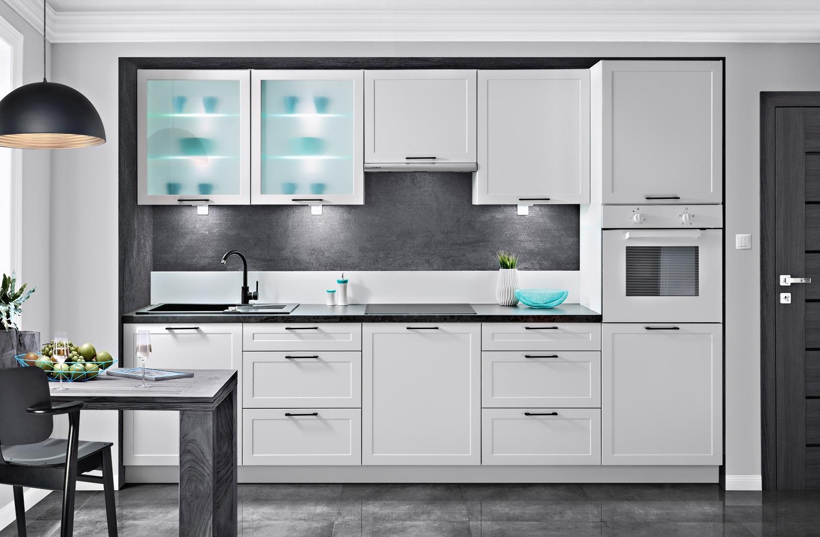 NAVIA klasyczna kuchnia biała, czarna, granatowa i szara Layman meble ...